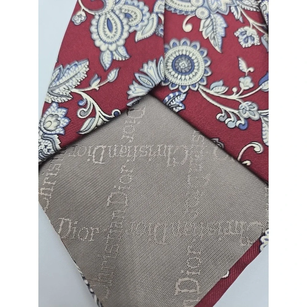 Dior | Accessories | Vintage Christian Dior Tie Silk Paisley Floral ...